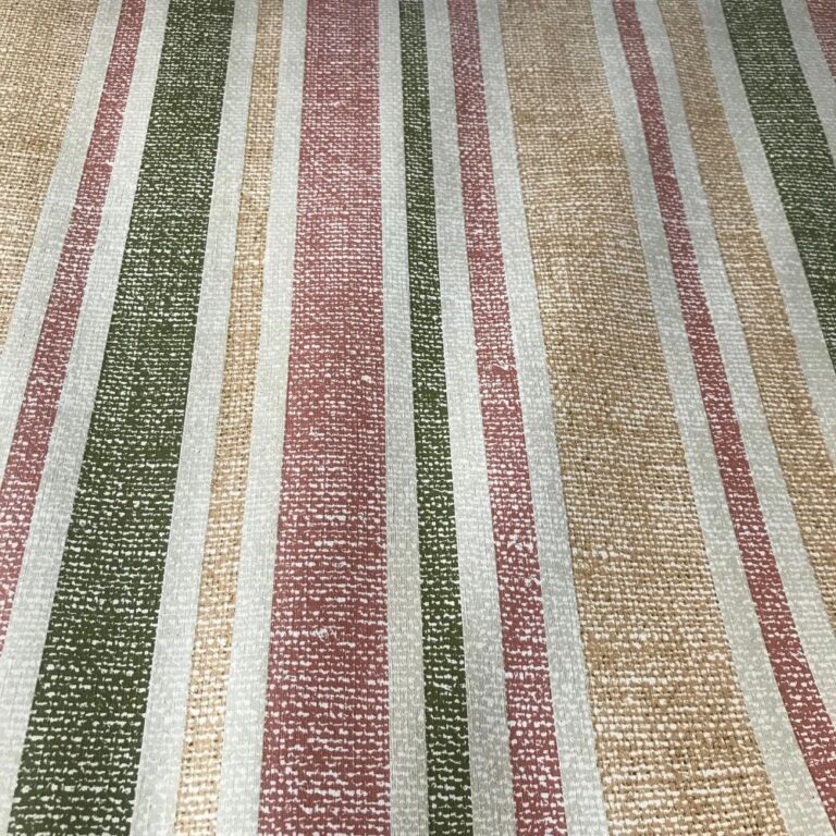 Dusty Stripes Printed Oilcloth - Easy-Wipe Vibrant Table Covers
